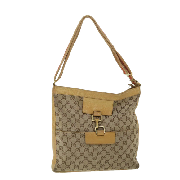 Gucci | Bags | Gucci Gg Canvas Sherry Line Shoulder Bag Beige Red 0 ...